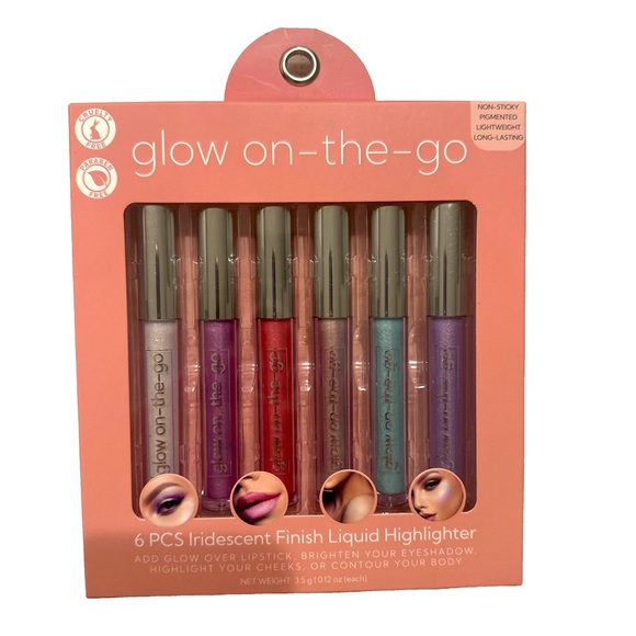 glow on - the- go | Makeup | 6 Pc Iridescent Liquid Highlighter | Poshmark
